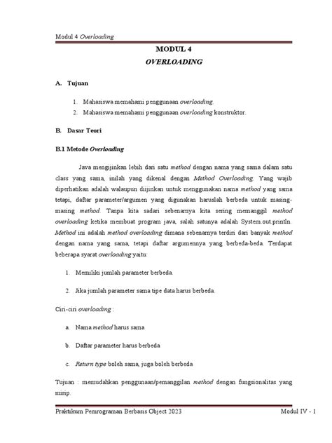 Mengertikan Overloading Pdf