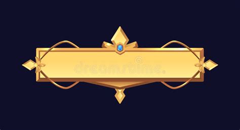 Golden Decorated Frame With Gem Vintage Bronze Element For User Interface Ui Ux Game Vector