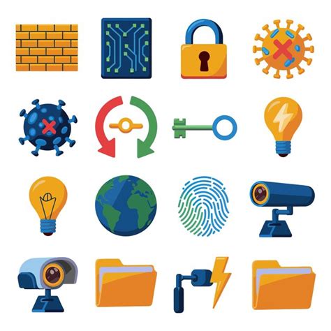 Illustrations Vector Icon For Information Technology Security And Safe Data Cybersecurity
