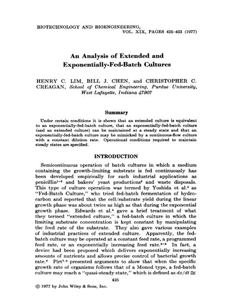 An Analysis Of Extended And Exponentially Fed Batch Cultures Download