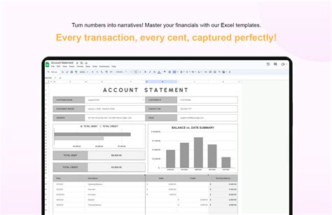 Account Statement Template In Excel Google Sheets Download Template Net