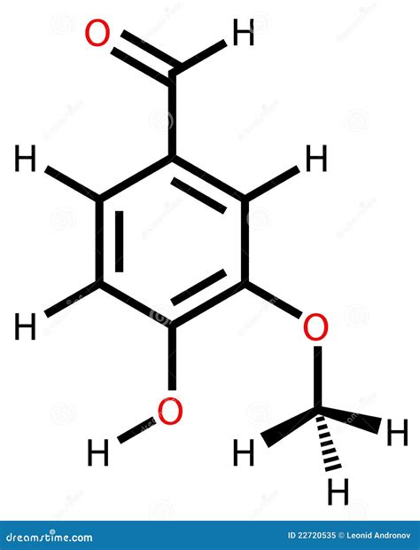 De Structurele Formule Van De Vanilline Vector Illustratie