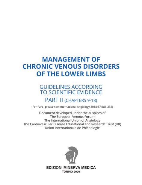 Pdf Management Of Chronic Venous Disorders Of The Lower Limbs Guidelines According To