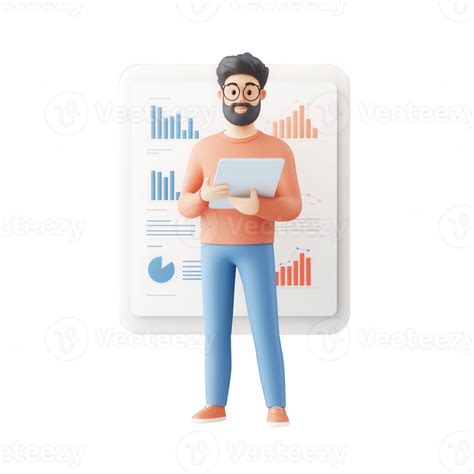 A Professional Man Analyzing Data With Charts And Graphs On Digital