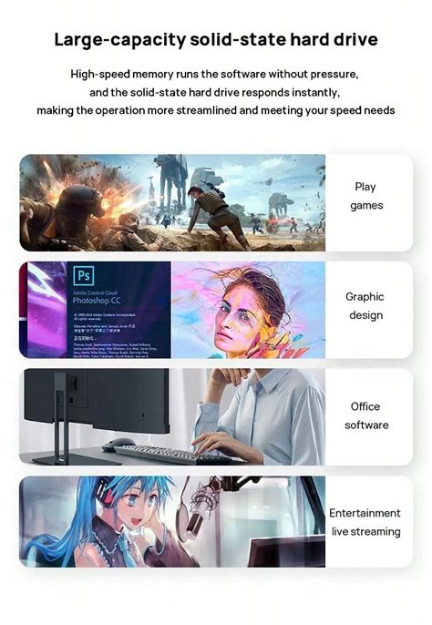 AOC 23 8 All In One Desktop Computer E33 Commercial Home Office N5095 Processor 8GB DDR4