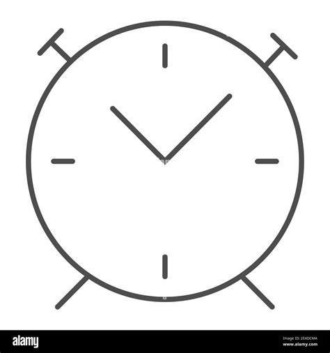 Alarm Clock Thin Line Icon Wake Up Time Vector Illustration Isolated On White Watch Outline