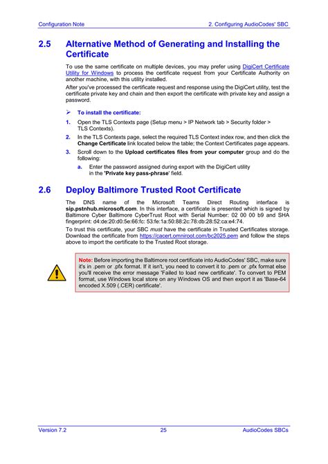 Connecting Audiocodes Sbc To Microsoft Teams Direct Routing Enterprise Model Configuration Note