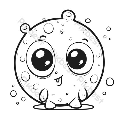 Cute Bubble Cartoon Coloring Page With Bubbles And Outline Sketch