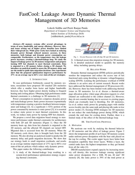 pdf fastcool leakage aware dynamic thermal management of 3d memories