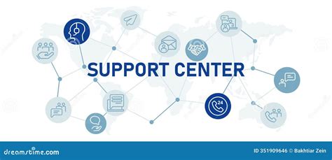 Support Center Icon Illustration Help Customer Service Communication Guidance User Assistance