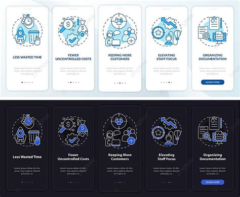 The Advantages Of Onboarding Mobile App Screen With Bpa Night And Day Mode Vector Application