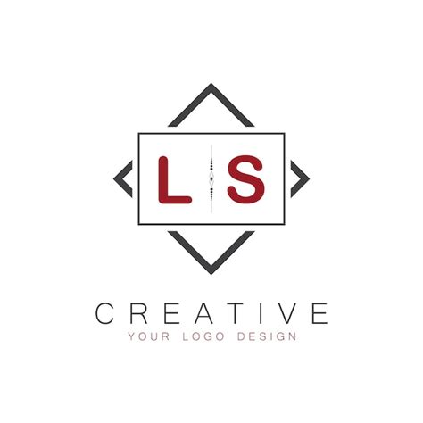 창의적인 사각형 스타일의 디자인과 함께 초기 모노그램 로고 Ls 프리미엄 벡터