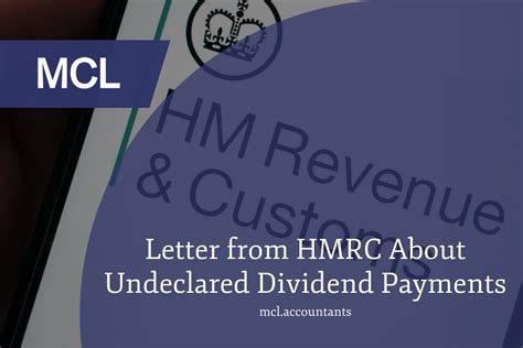 Letter From Hmrc About Undeclared Dividend Payments Mcl