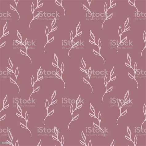 부르고뉴 배경에 가지가 있는 귀여운 매끄러운 반복 패턴 꽃 모티브 디자인 섬유 포장지 및 포장 디자인을 위한 패턴으로 손으로 그린 나뭇잎 벡터 0명에 대한 스톡 벡터 아트