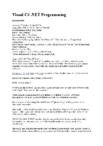 Visual Csharp Net Programming Download Pdf