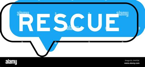 Speech banner and blue shade with word rescue on white background Stock Vector Image & Art - Alamy