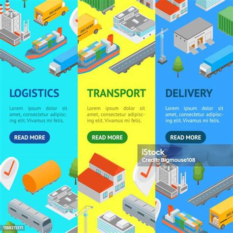 물류 교통 개념 배너 Vecrtical 세트 3d 등각 투영보기 벡터 3차원 형태에 대한 스톡 벡터 아트 및 기타 이미지 3차원 형태 개념 개체 그룹 Istock