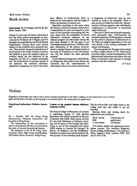 Donovanosis Sexually Transmitted Infections