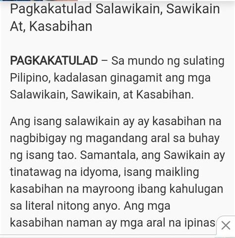Bugtong Salawikain Sawikain Kasabihan Pagkakaiba