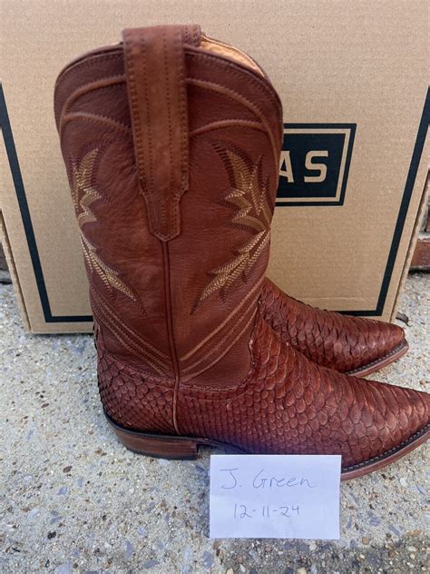 Tecovas “the Barrett” Brick Python Mens 8d Limit Gem