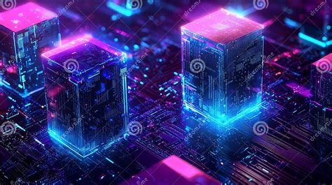 An Isometric View Of A Server Room And Big Data Processing Concept
