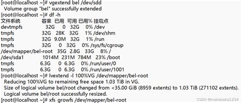 Linux系统磁盘扩容教程：从物理卷到xfs文件系统扩展 Csdn博客