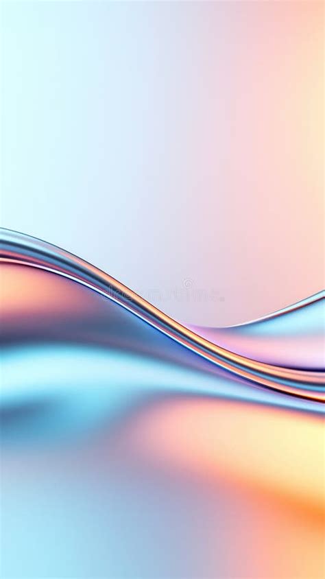 Abstract Lines Curving Into Wavelike Forms Smooth Metallic Surfaces