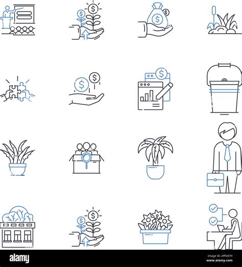 Information Industry Line Icons Collection Technology Data Digital Information Innovation