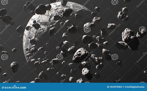 Asteroids Floating Through Space With Planet Stock Illustration Illustration Of Space