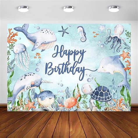 Under The Sea Theme Beautiful Happy Birthday Backdrop Summer Ocean