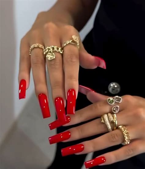 Pin By Jenna Alexis On Nails In 2025 Simple Nails Red Acrylic Nails