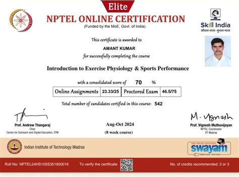 Amant Kumar On Linkedin Nptel Certificate