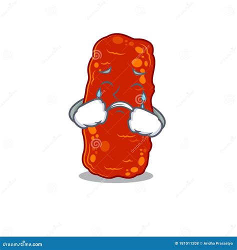 Cartoon Character Design Of Acinetobacter Bacteria With A Crying Face Stock Vector