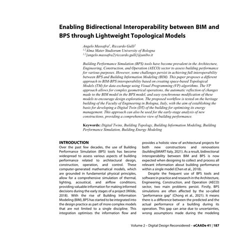 Pdf Enabling Bidirectional Interoperability Between Bim And Bps