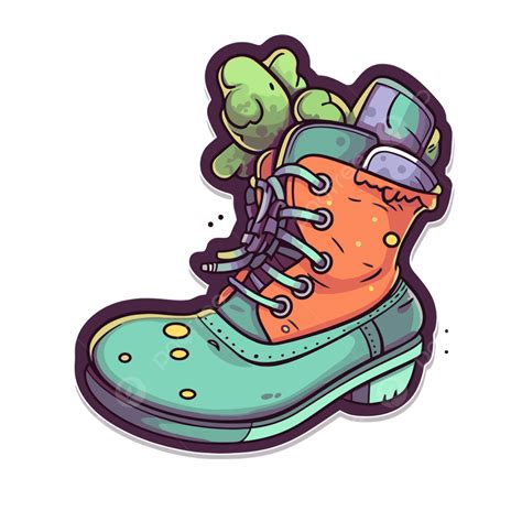 물 장화 벡터 일러스트 레이 션 좀비 선인장 클립 아트 만화 신발과 양말이 분리된 스티커 디자인 상표 Png 일러스트 및 벡터 에 대한 무료 다운로드 Pngtree