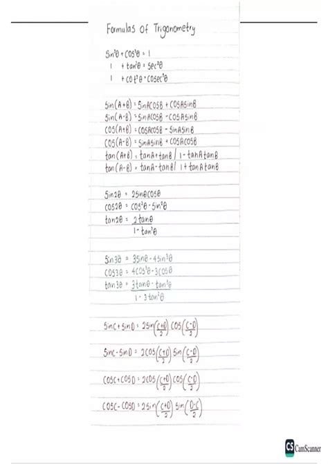 Basic Trigonometry Formulas We Want To Solve Trigonometry Sums When I Do My Homeworks I Get A