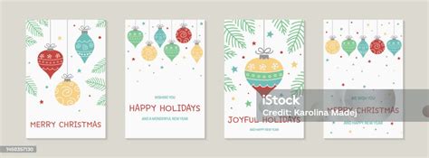 크리스마스 공을 걸기 소원이있는 인사말 카드 수집 벡터 일러스트 레이 션 갈란드 장식품에 대한 스톡 벡터 아트 및 기타 이미지 갈란드 장식품 개체 그룹 계절 Istock