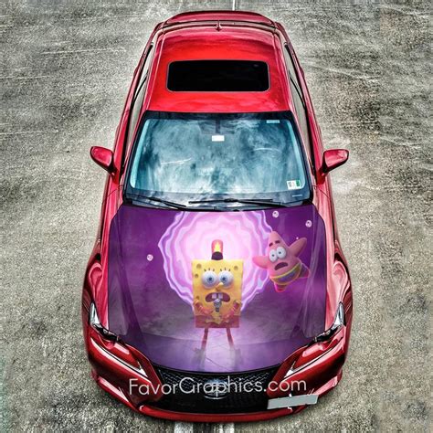 Spongebob Itasha Car Vinyl Hood Wrap Decal Sticker Favor Graphics