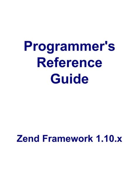 Zend Framework 110x English Pdf