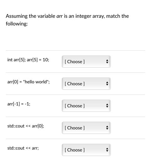 Solved In C Assuming The Variable Arr Is An Integer Chegg Com