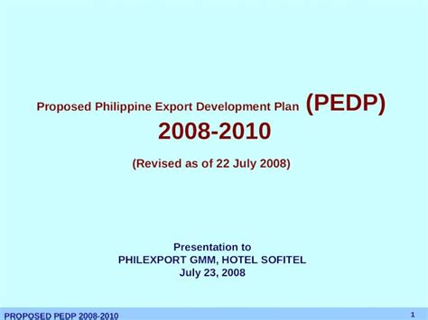 Ppt Proposed Philippine Export Development Plan Dokumen Tips