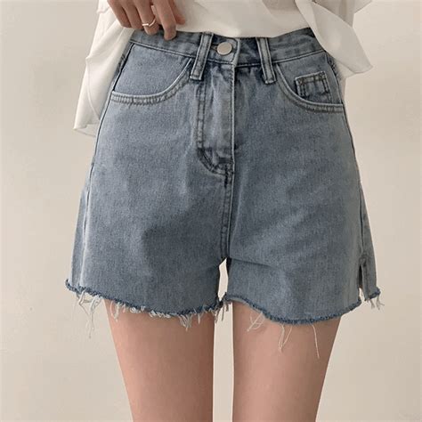 핫팬츠하체커버 미운군살 커버 조디 하이웨스트 옆트임 숏 데님 팬츠 4color