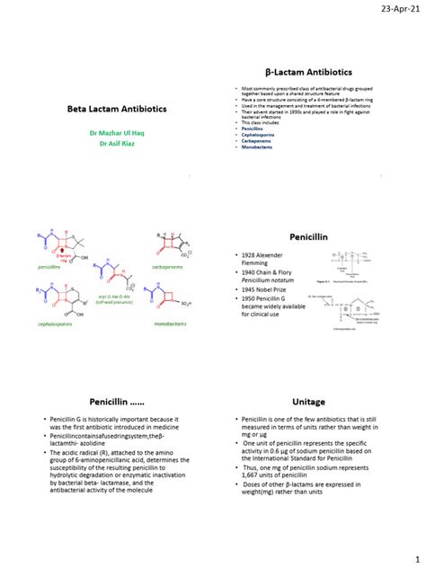 Overview Of Penicillin And Its Uses Pdf Penicillin Beta Lactamase