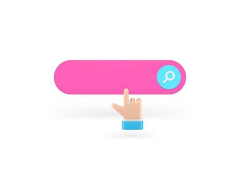 Premium Vector Online Searching Internet Browsing Bar Field Hand Click Cursor Find Information