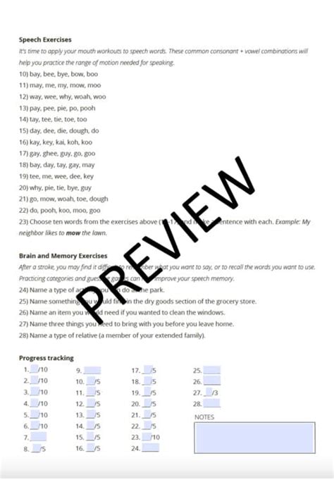Stroke Worksheet For Speech Therapy Editable Fillable Printable Pdf