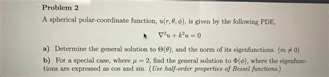 solved problem 2 a spherical polar coordinate function u r