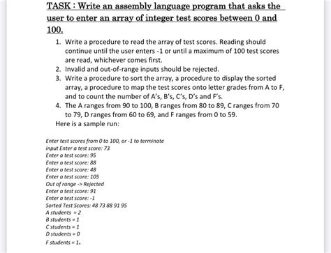 Solved TASK Write An Assembly Language Program That Asks Chegg
