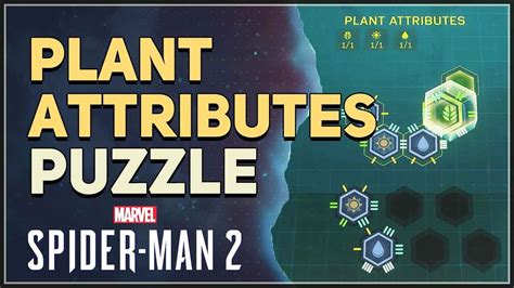 Plant Attributes Puzzle Spider Man 2 Youtube