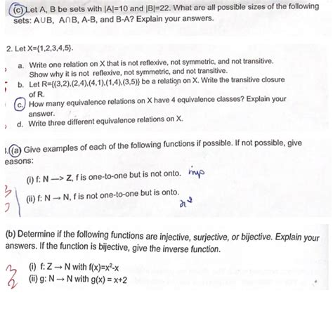 Solved C Let A B Be Sets With Al 10 And BI 22 What Are Chegg Com