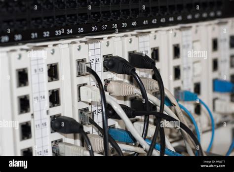 Ethernet Network Switch With Ethernet Cables Stock Photo Alamy